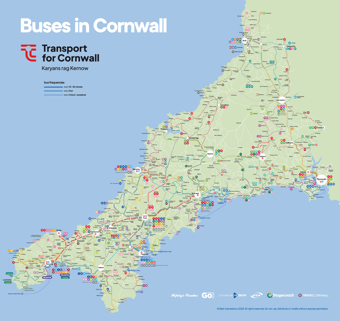 Bus network map - Transport for Cornwall